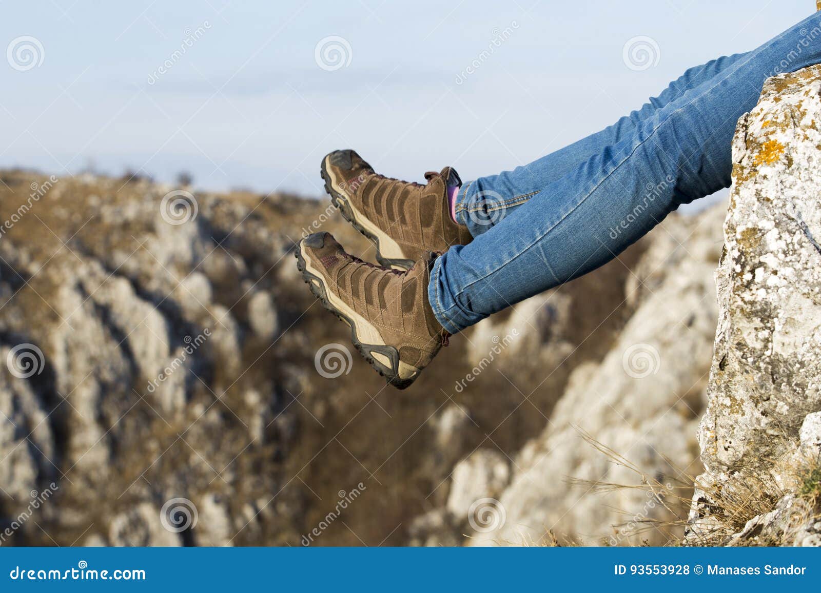 Step on rocks stock photo. Image of stream, sport, trekking - 93553928