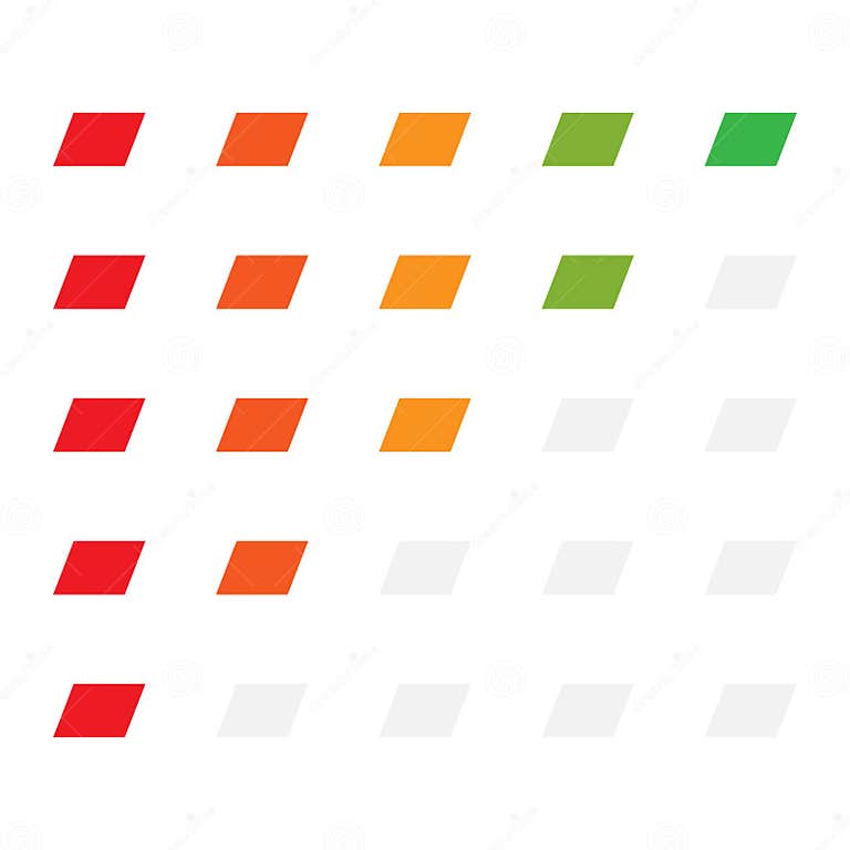 5-step Simple Progress, Level Indicator with Color Code. Progression ...