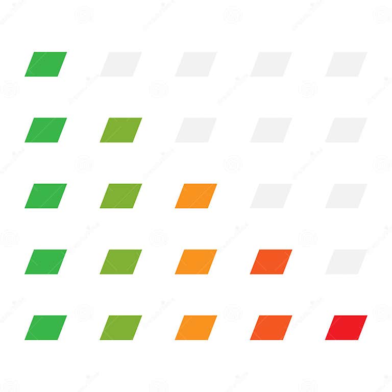 5-step Simple Progress, Level Indicator with Color Code. Progression ...