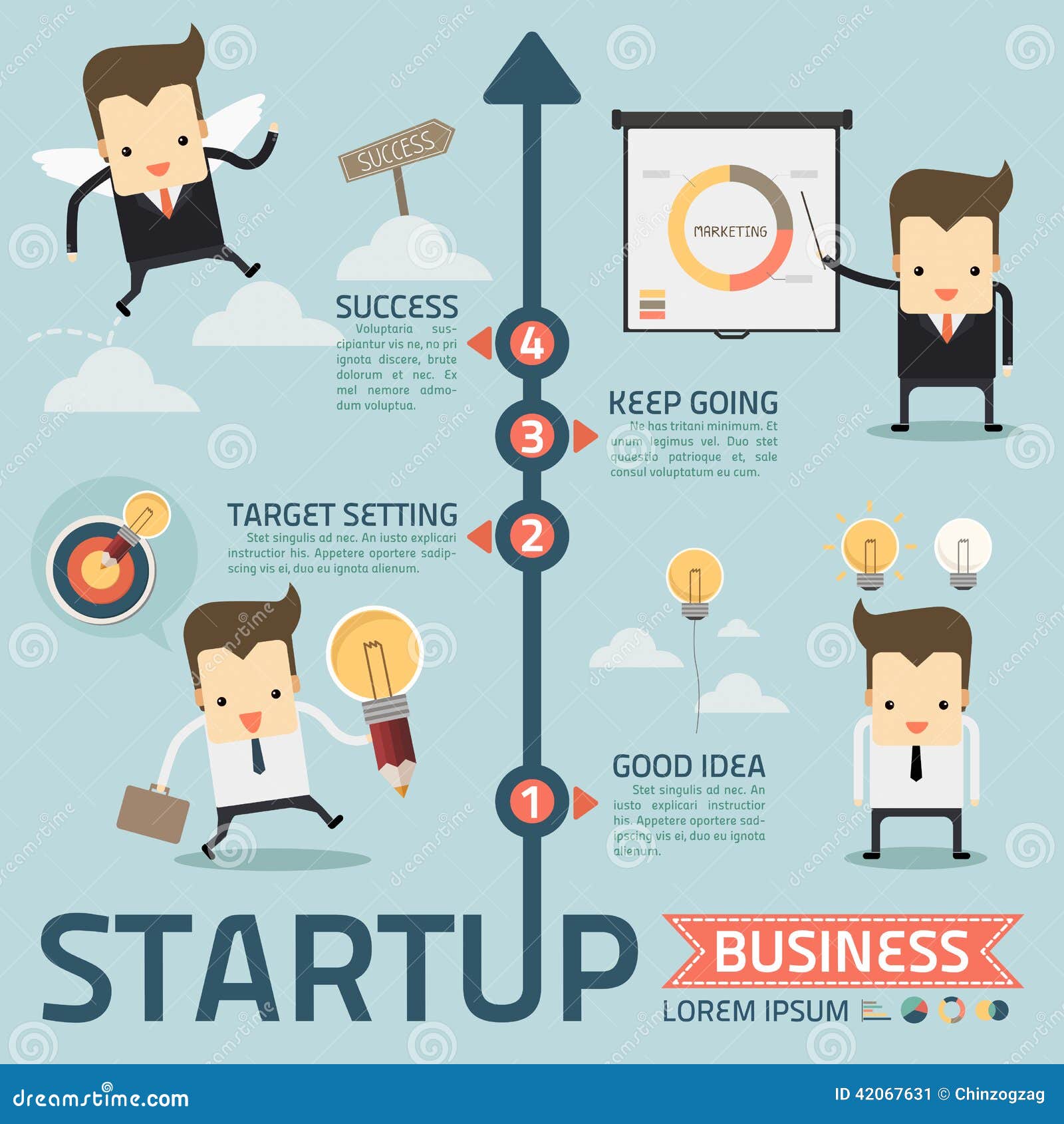 Step of Startup Business Concept Stock Vector - Illustration of ...