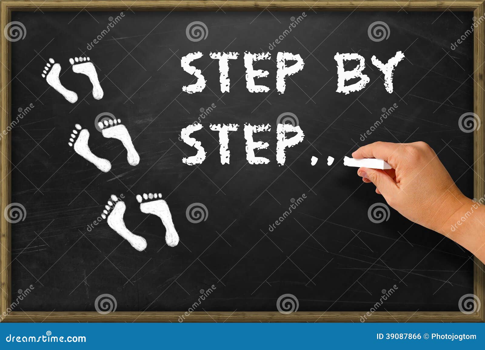 Step by step stock photo. Image of hand, chalk, money - 39087866
