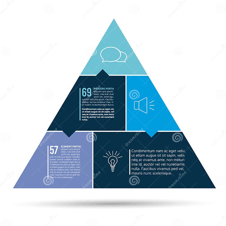 Step by Step Diagram. Flat Triangle with Color Sections. Triangle ...