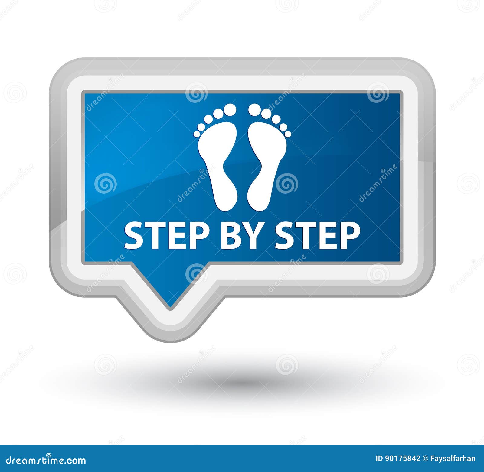 Step by Step (footprint Icon) Prime Blue Banner Button Stock ...