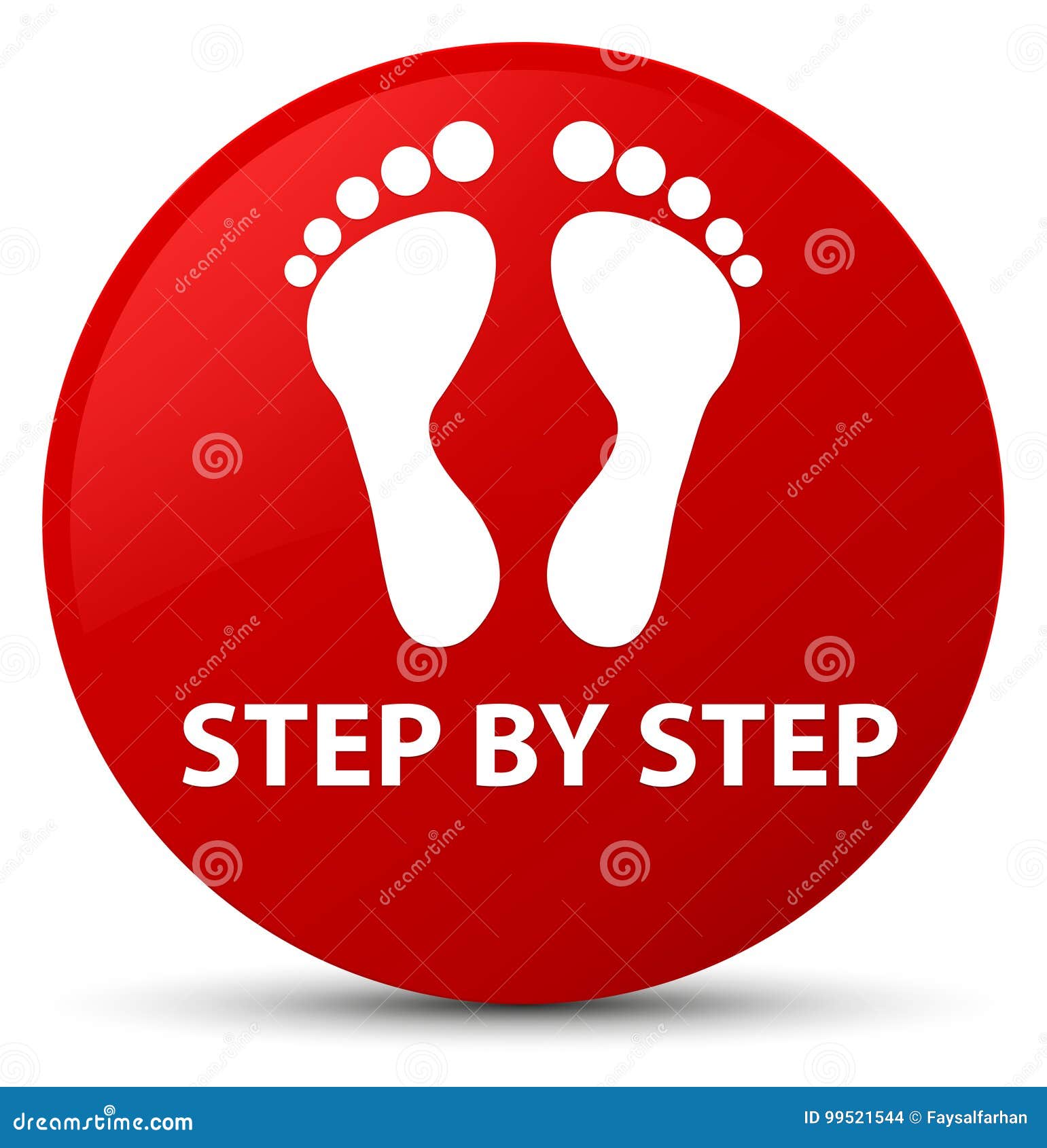 Step by Step (footprint Icon) Red Round Button Stock Illustration ...