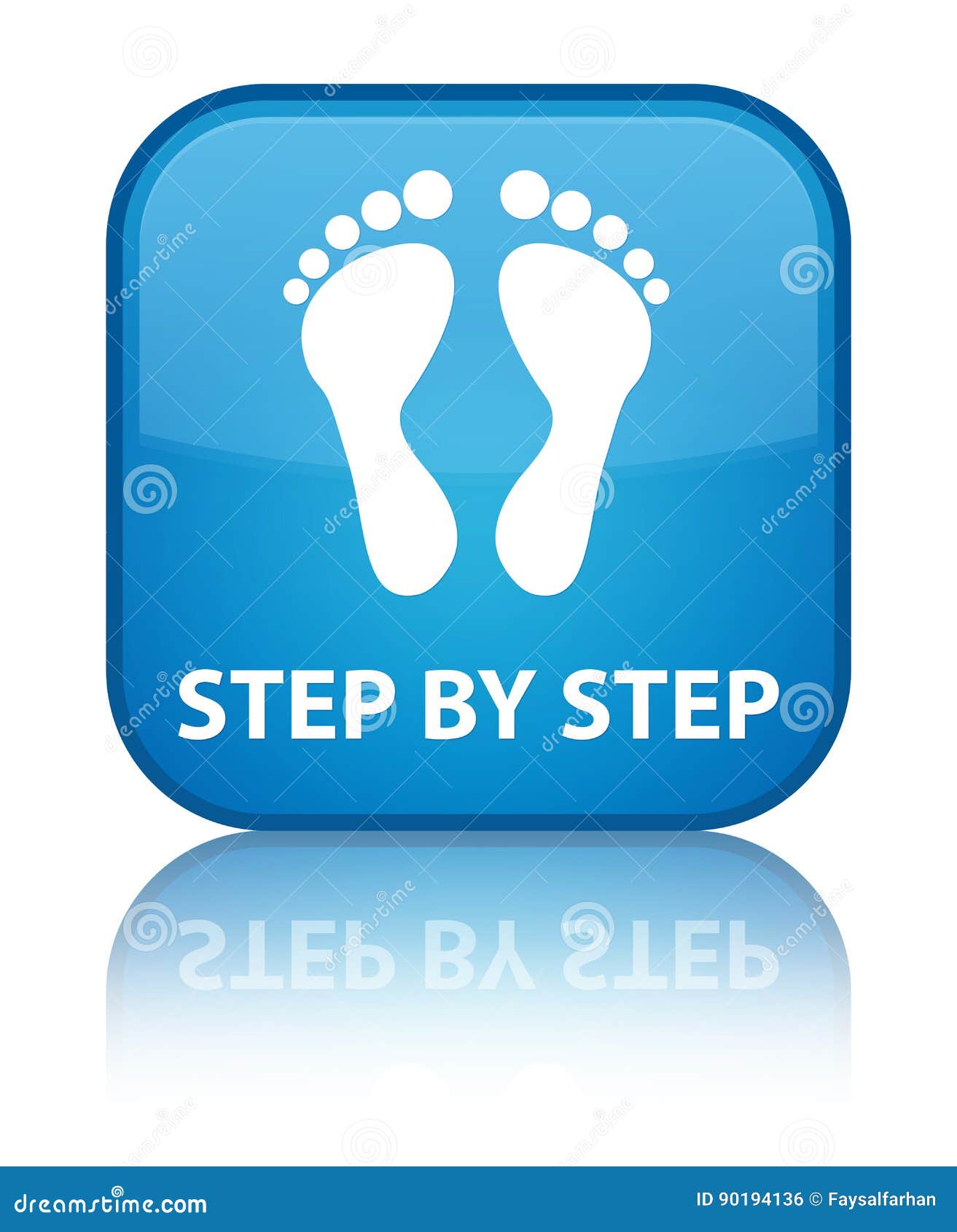 Step by Step (footprint Icon) Special Cyan Blue Square Button Stock ...