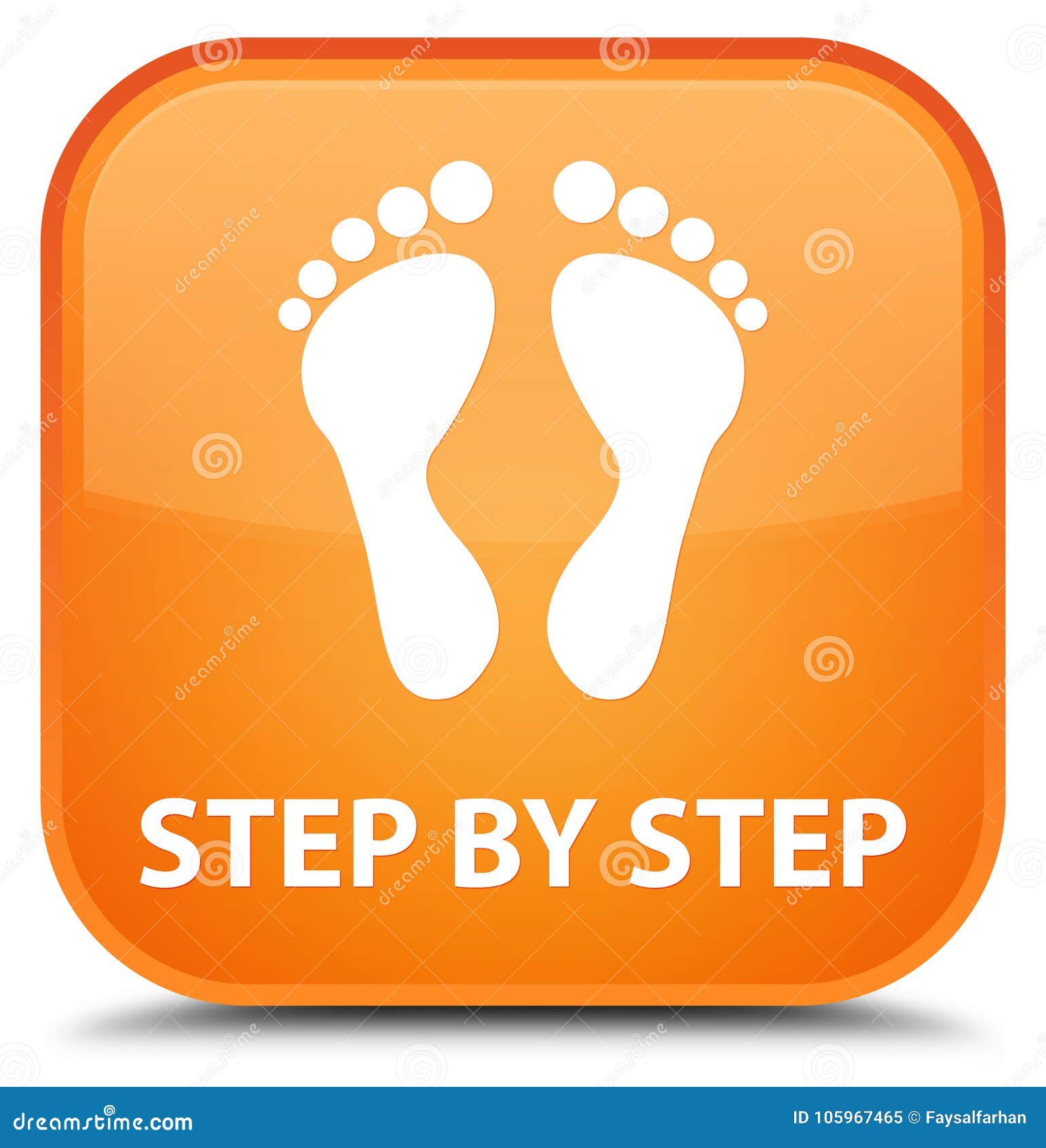 Step by Step (footprint Icon) Special Orange Square Button Stock ...