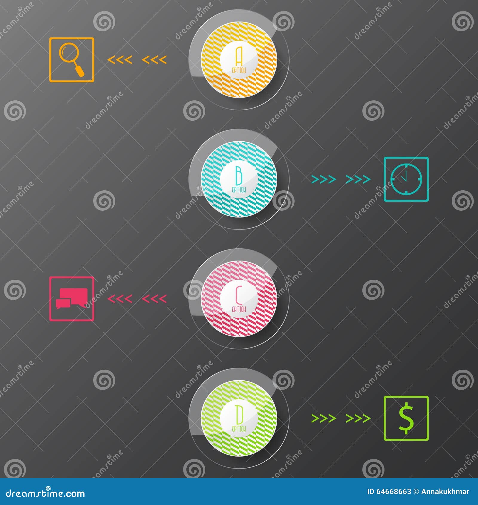 Step by step illustration stock vector. Illustration of icons - 64668663