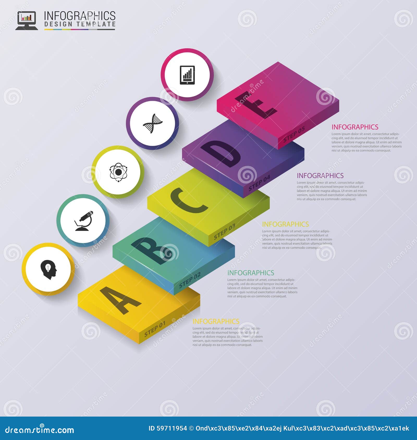Step by Step Infographic Concept. Modern Design Template Stock Vector ...