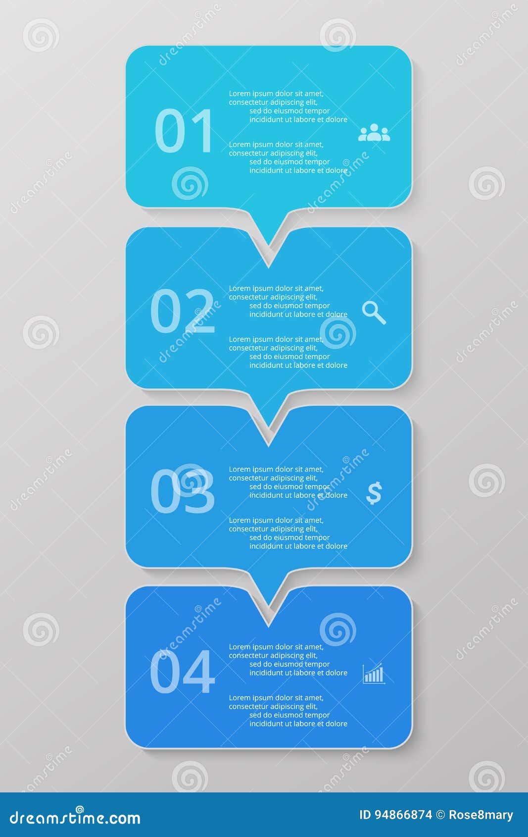Step by step infographic. stock vector. Illustration of design - 94866874