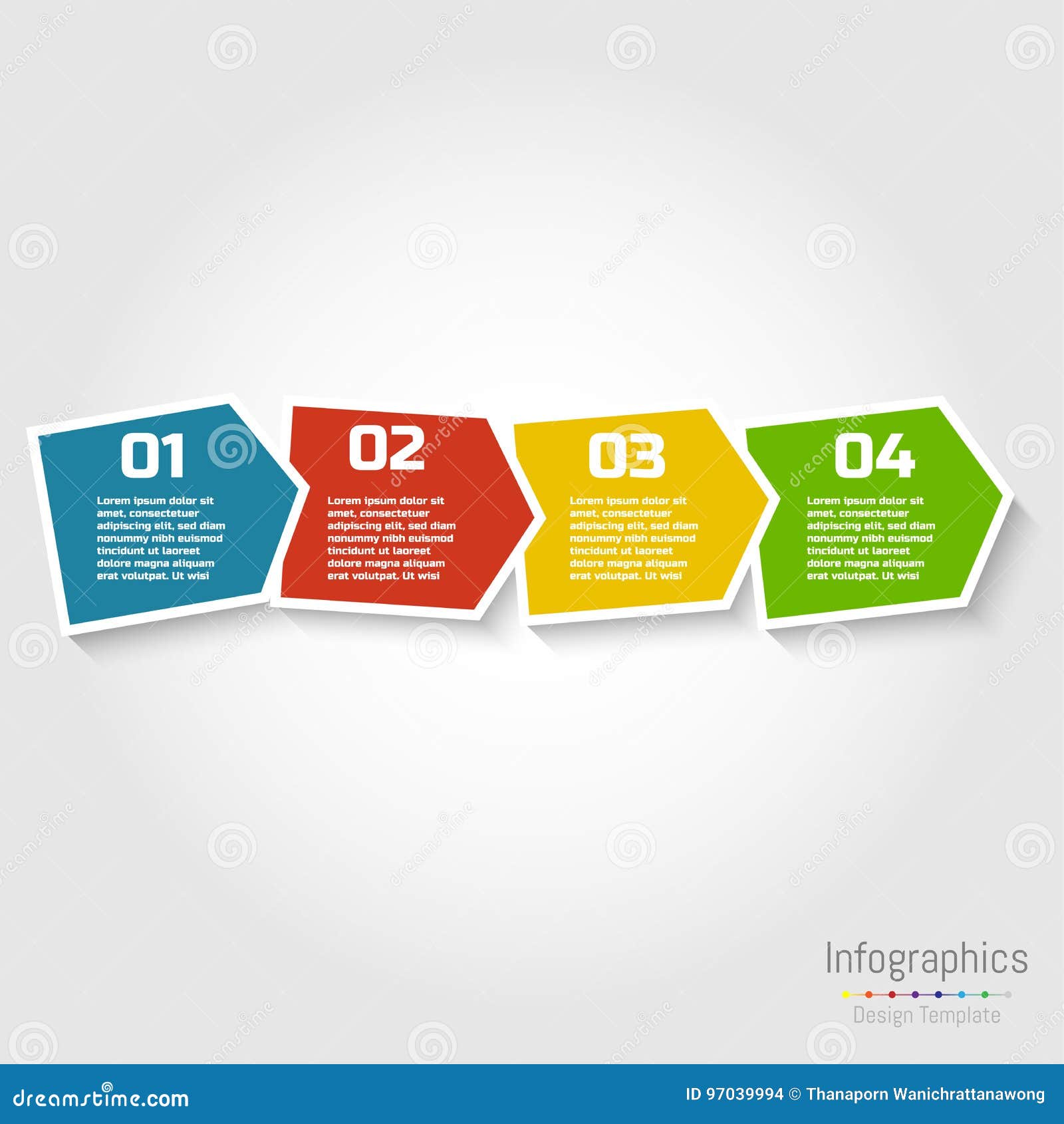 Step by Step Infographic Design with Numbers and Text. Stock Vector ...