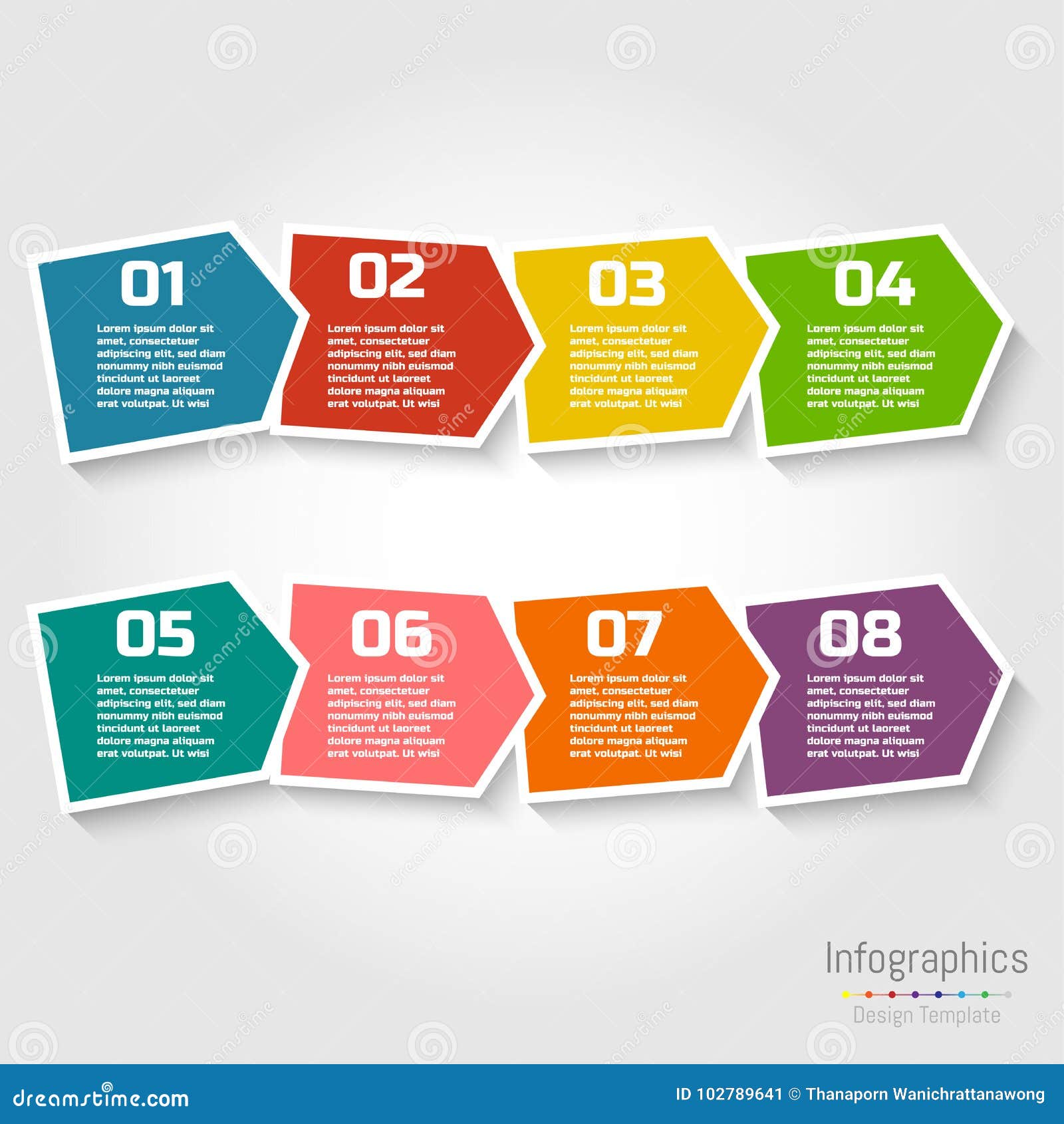 Step by Step Infographic Design with Numbers and Text. Stock Vector ...