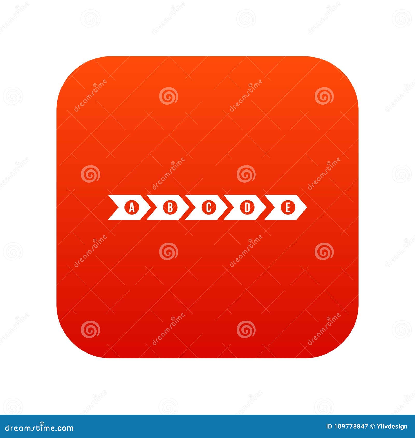 Step by Step Infographic Icon Digital Red Stock Vector - Illustration ...
