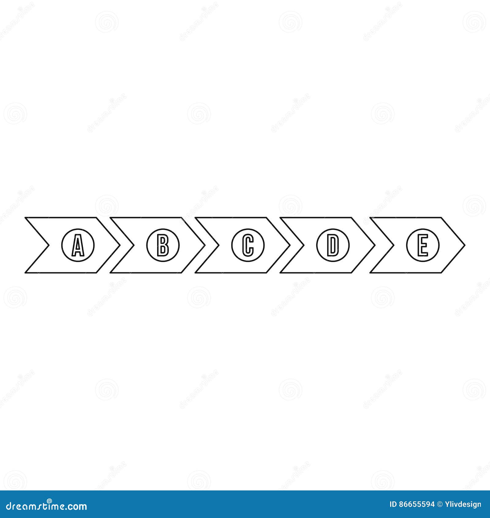 Step by Step Infographic Icon, Outline Style Stock Vector ...