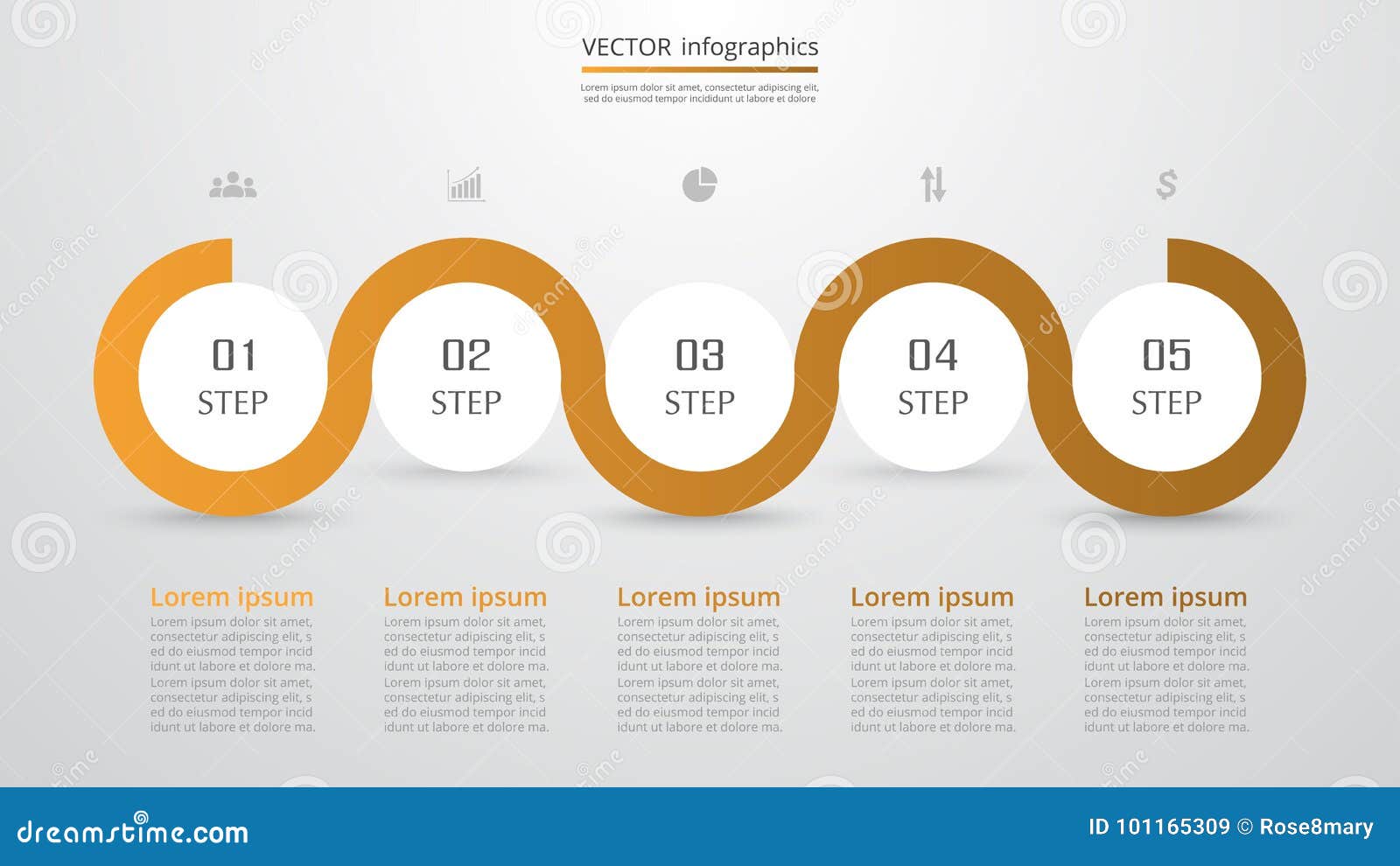 Step by step infographic. stock vector. Illustration of graph - 101165309