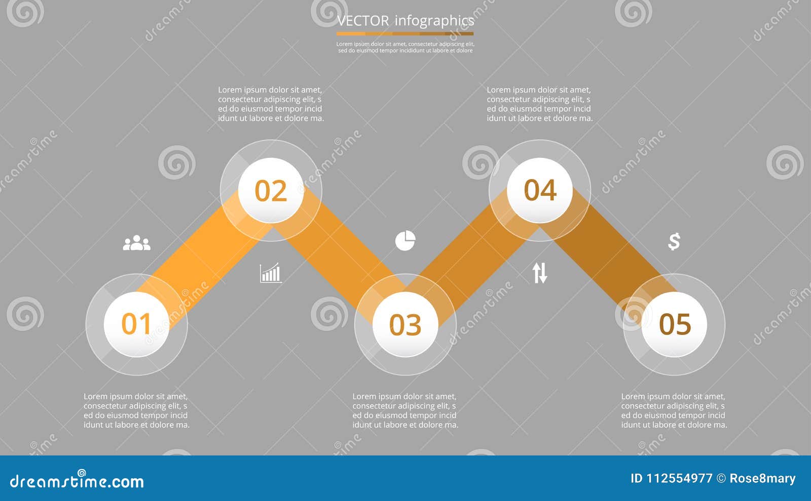 Step by step infographic. stock vector. Illustration of graphic - 112554977