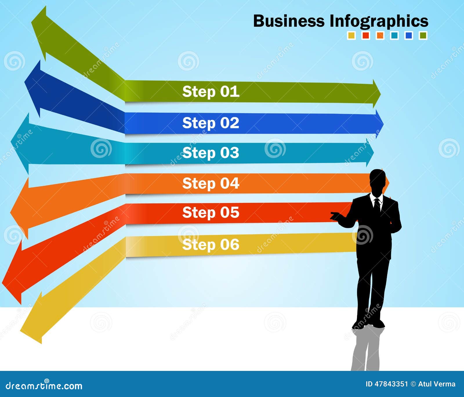 Step By Step Infographics With Business Growth Cartoon Vector ...