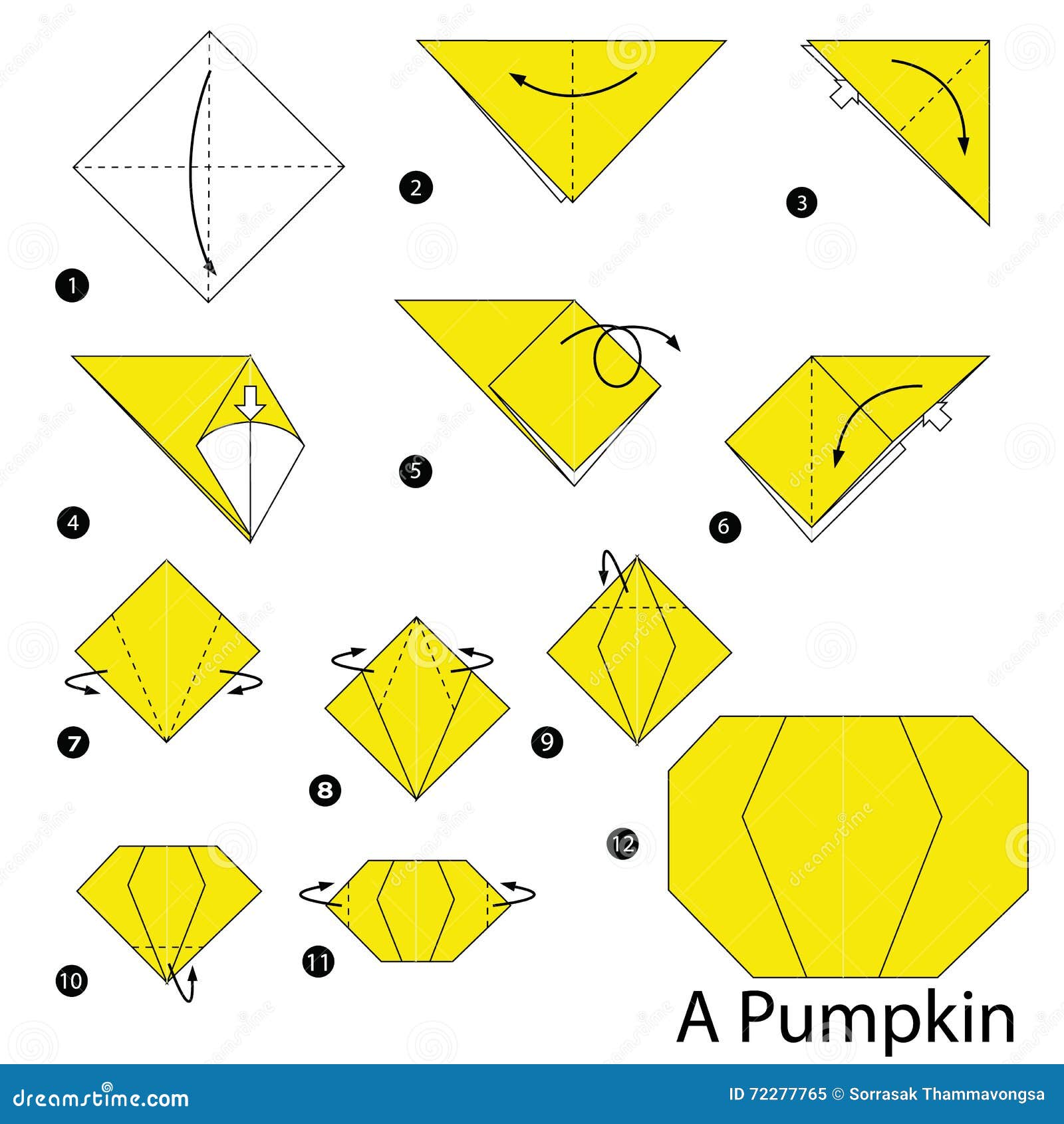 Step by Step Instructions How To Make Origami a Pumpkin. Stock Vector ... Step by Step Instructions How To Make Origami a Pumpkin. Stock Vector ...