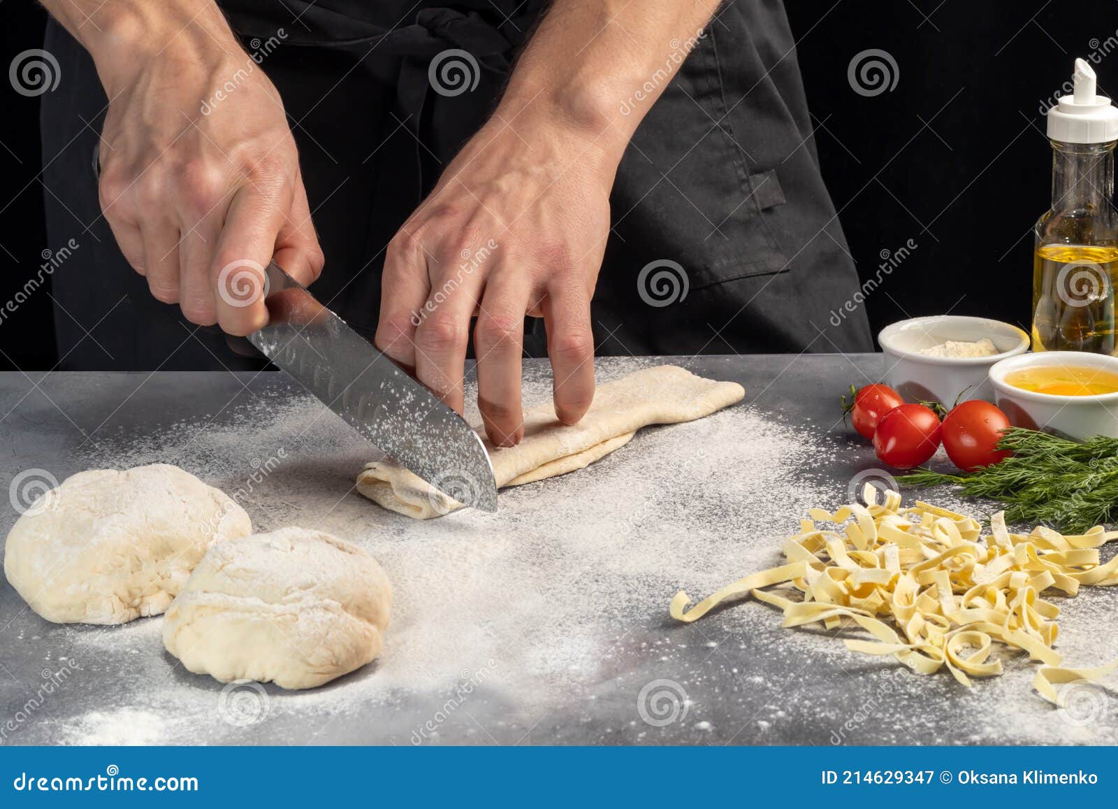 Step by Step Instructions for Making Homemade Noodles. the Cook is ...