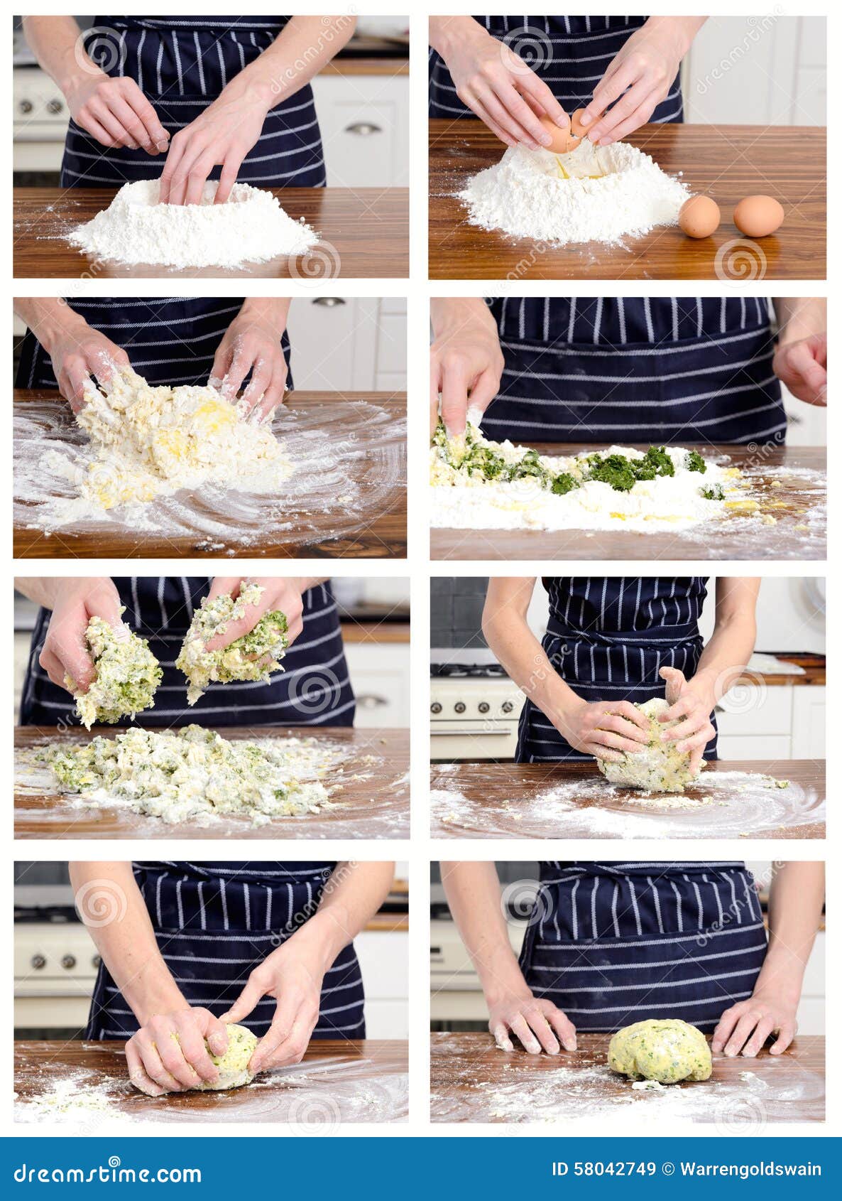 Step by Step Process of Dough Making Stock Image - Image of cook ...