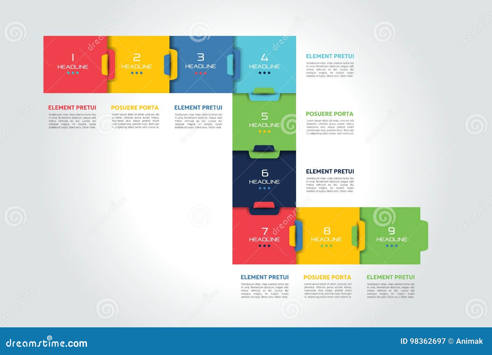 Step By Step Template, Chart, Diagram, Scheme, Infographic. Cartoon ...
