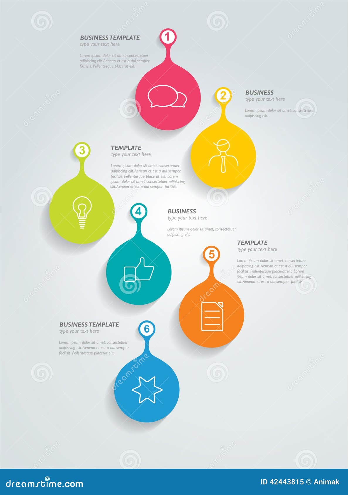 Step by step template. stock vector. Illustration of idea - 42443815