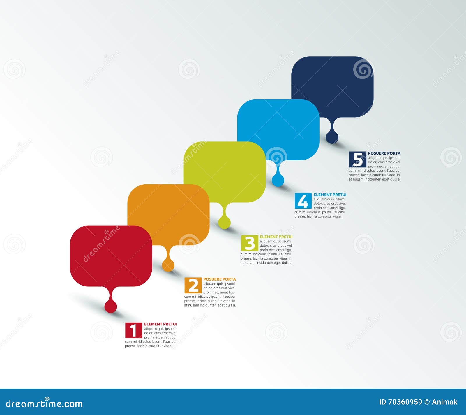 Step By Step Template. Numbered Chart. Cartoon Vector | CartoonDealer ...