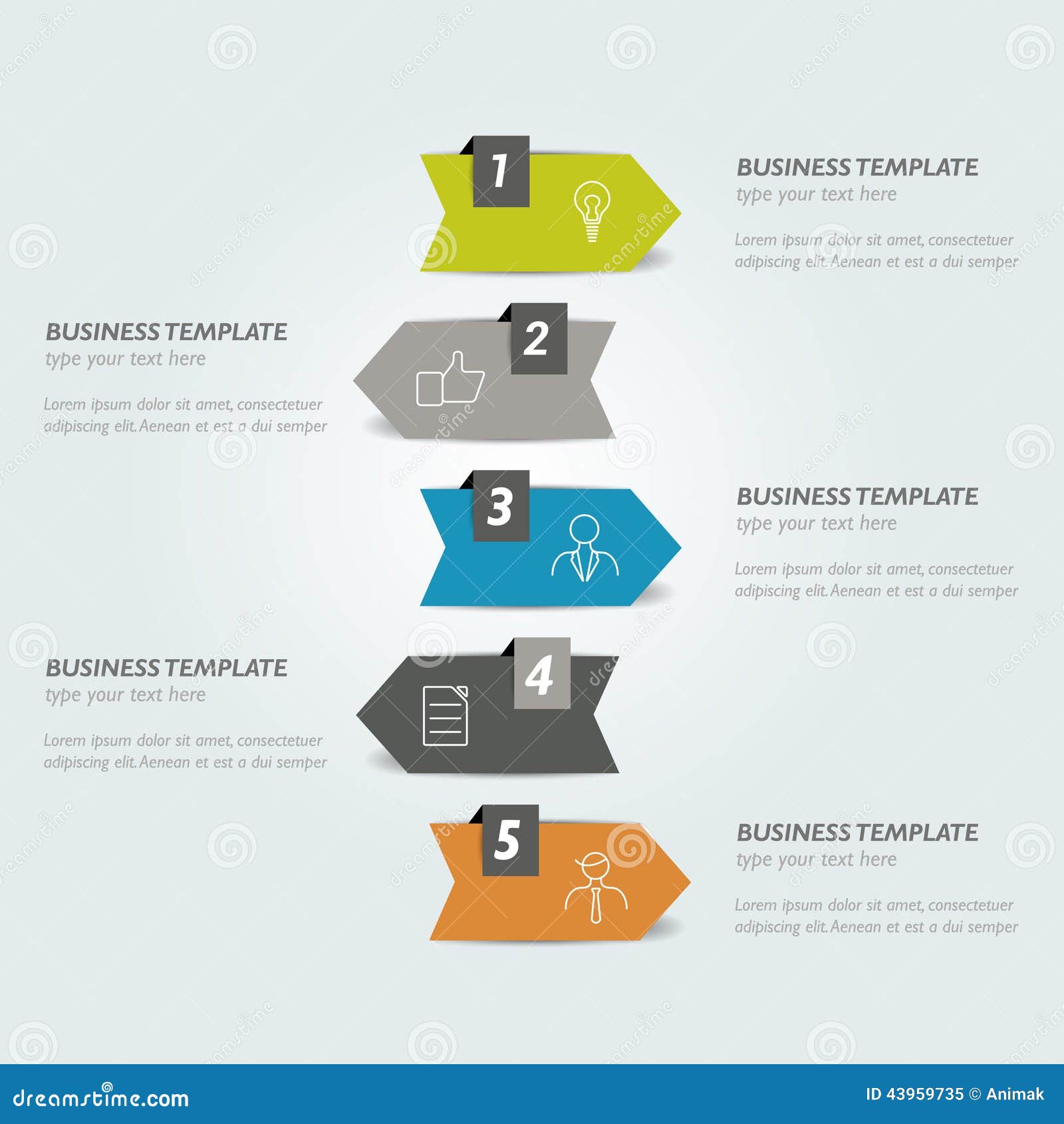 Step by step template. stock vector. Illustration of information - 43959735