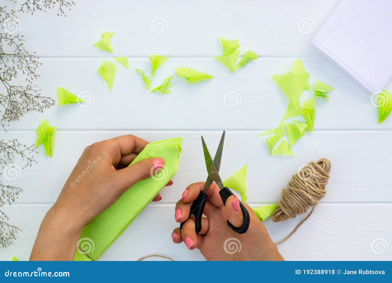 Step by Step Tutorial on Making a Light Green Fluffy Pom-pom from ...