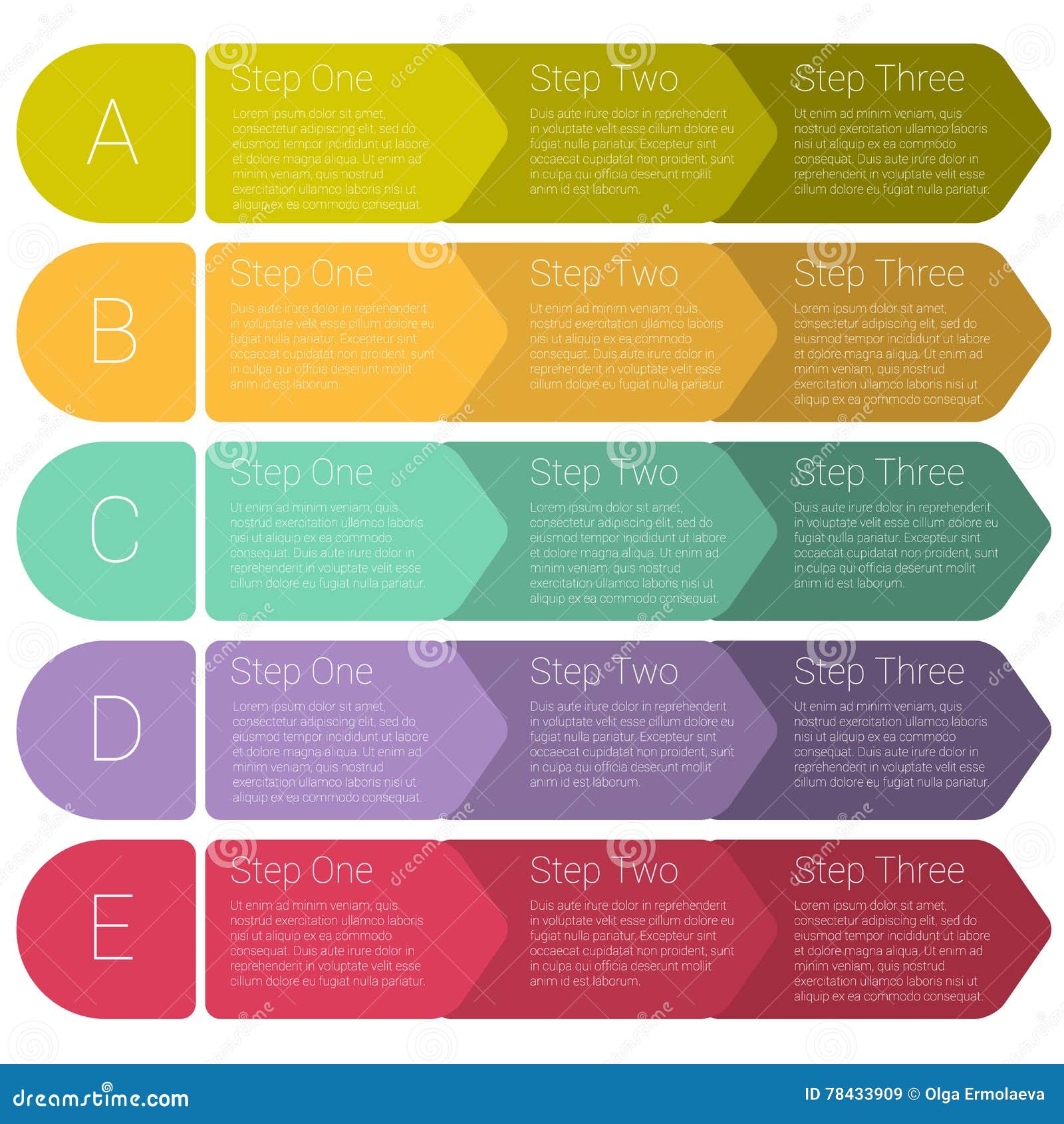 Step by Step Vector Infographics Stock Vector - Illustration of report ...