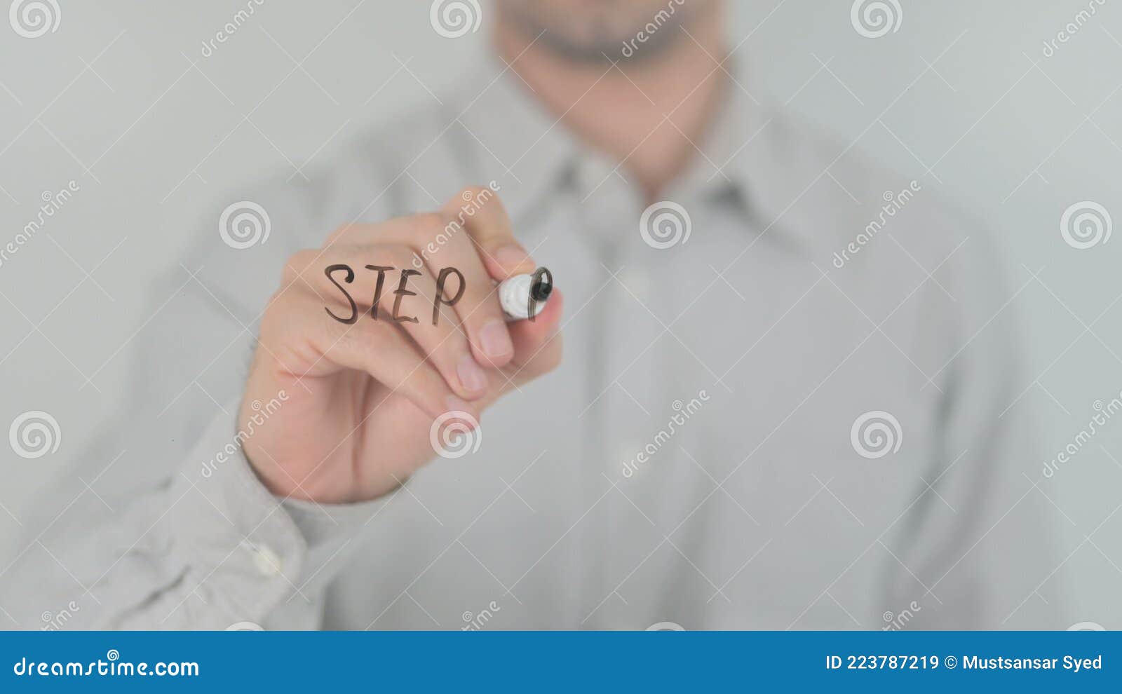 Step by Step, Writing on Screen with Hand Stock Video - Video of marker ...