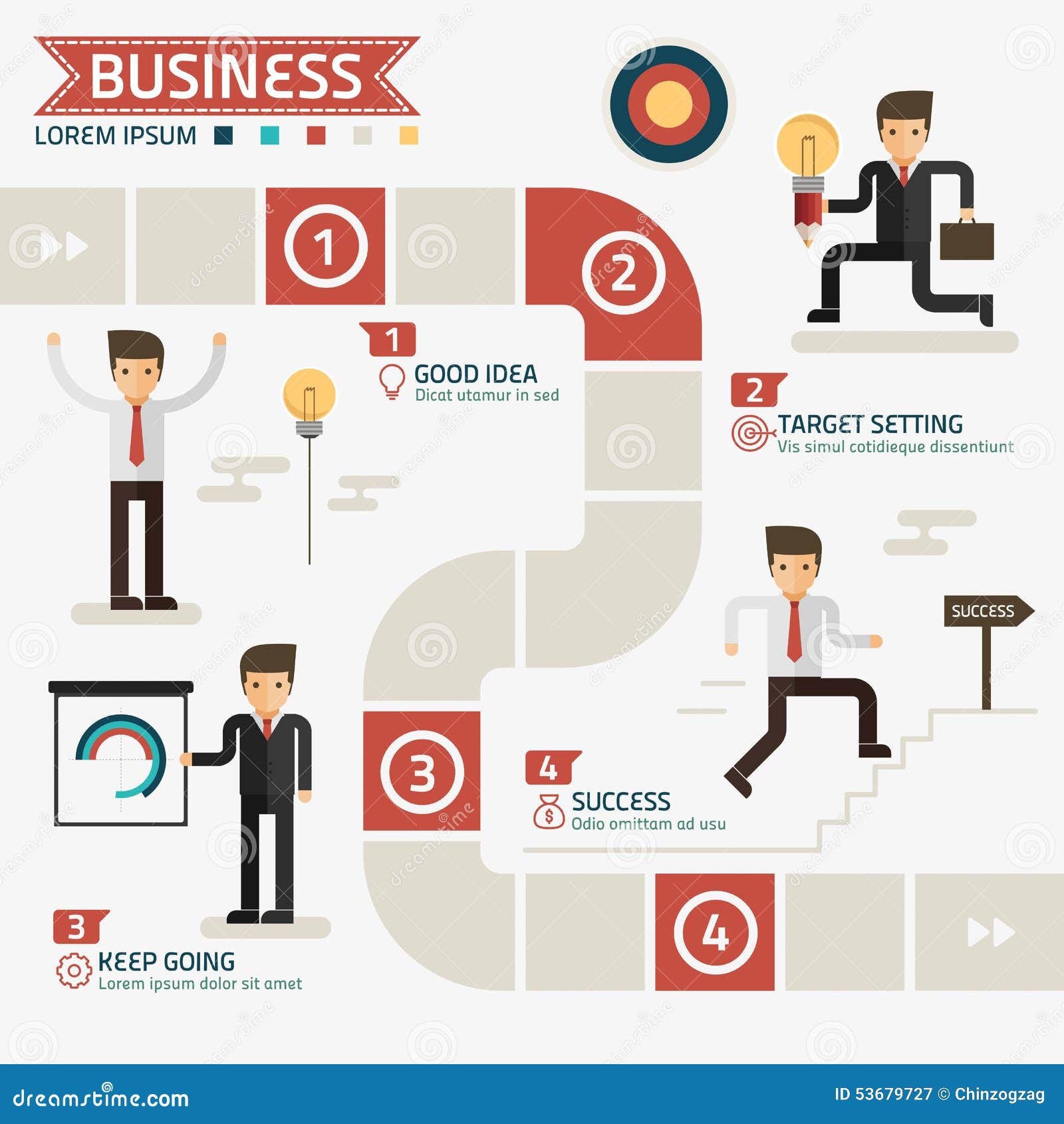 Step for Success Business Concept Stock Vector - Illustration of person ...