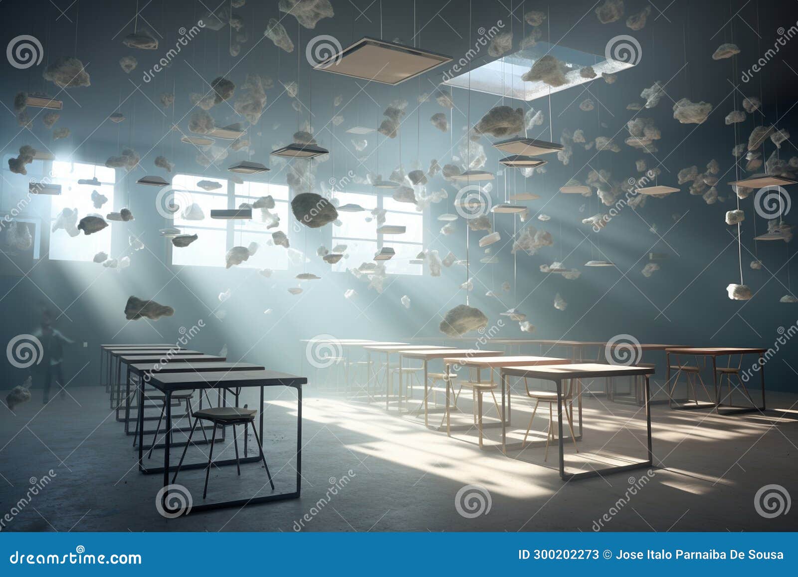 Step into a Surreal Classroom Where Students Stock Illustration ...
