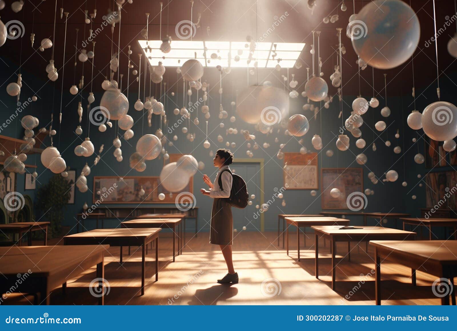 Step into a Surreal Classroom Where Students Stock Illustration ...