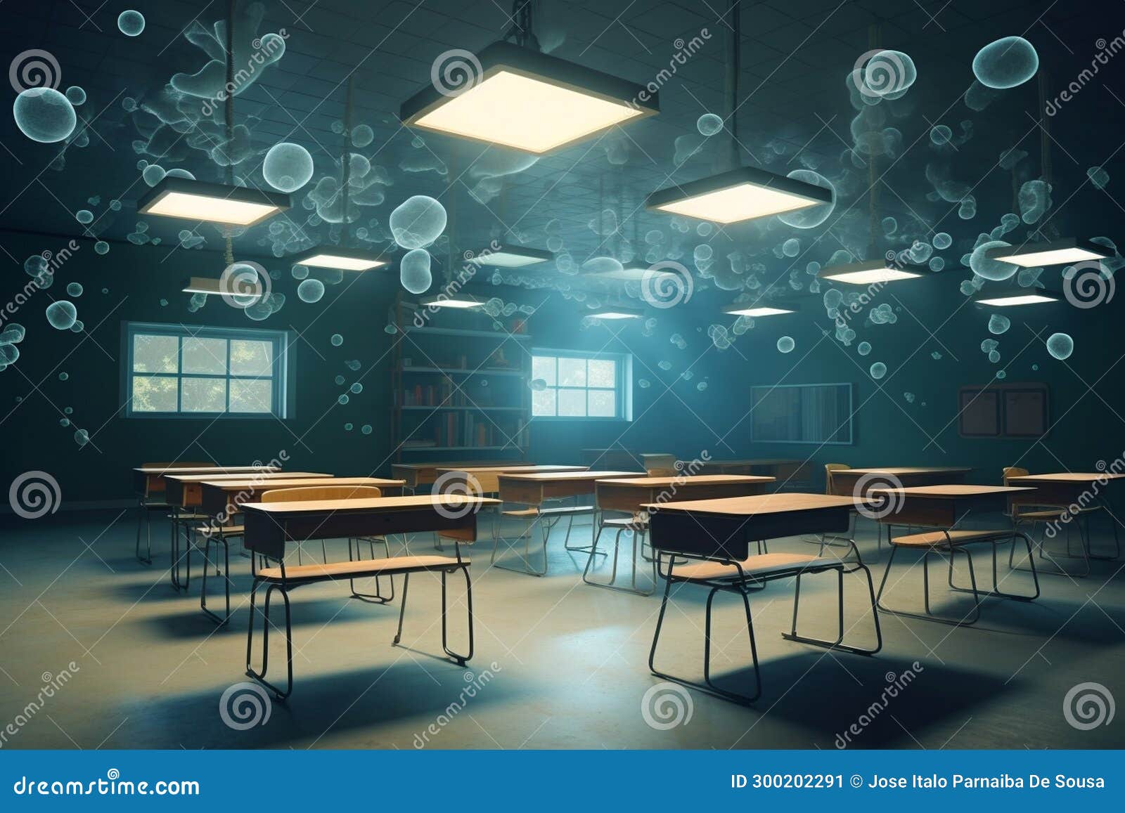 Step into a Surreal Classroom Where Students Stock Illustration ...
