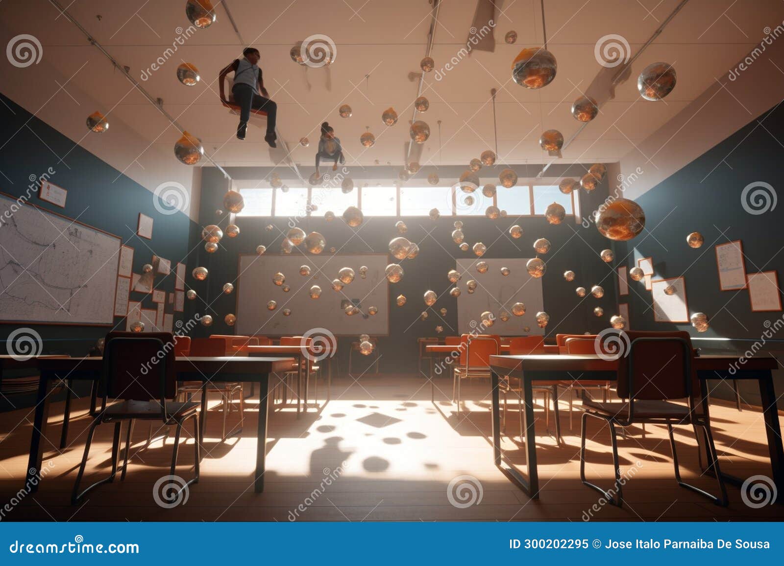 Step into a Surreal Classroom Where Students Stock Illustration ...