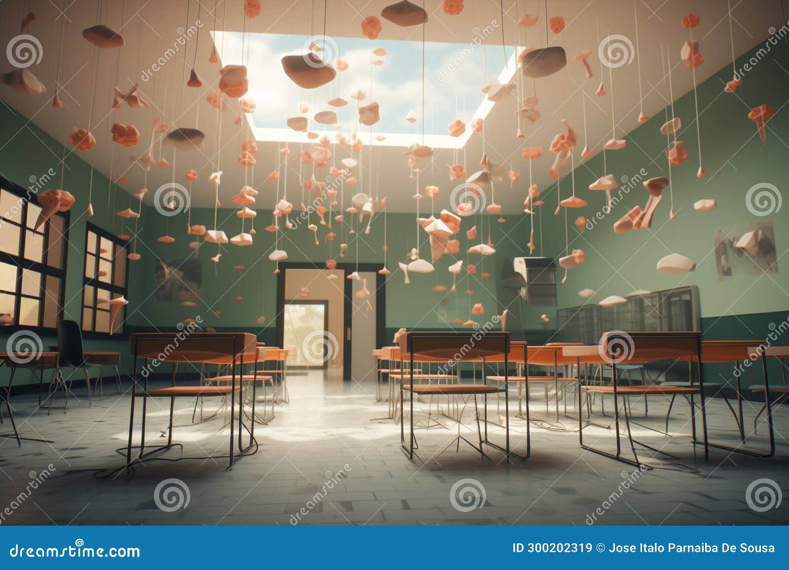 Step into a Surreal Classroom Where Students Stock Illustration ...