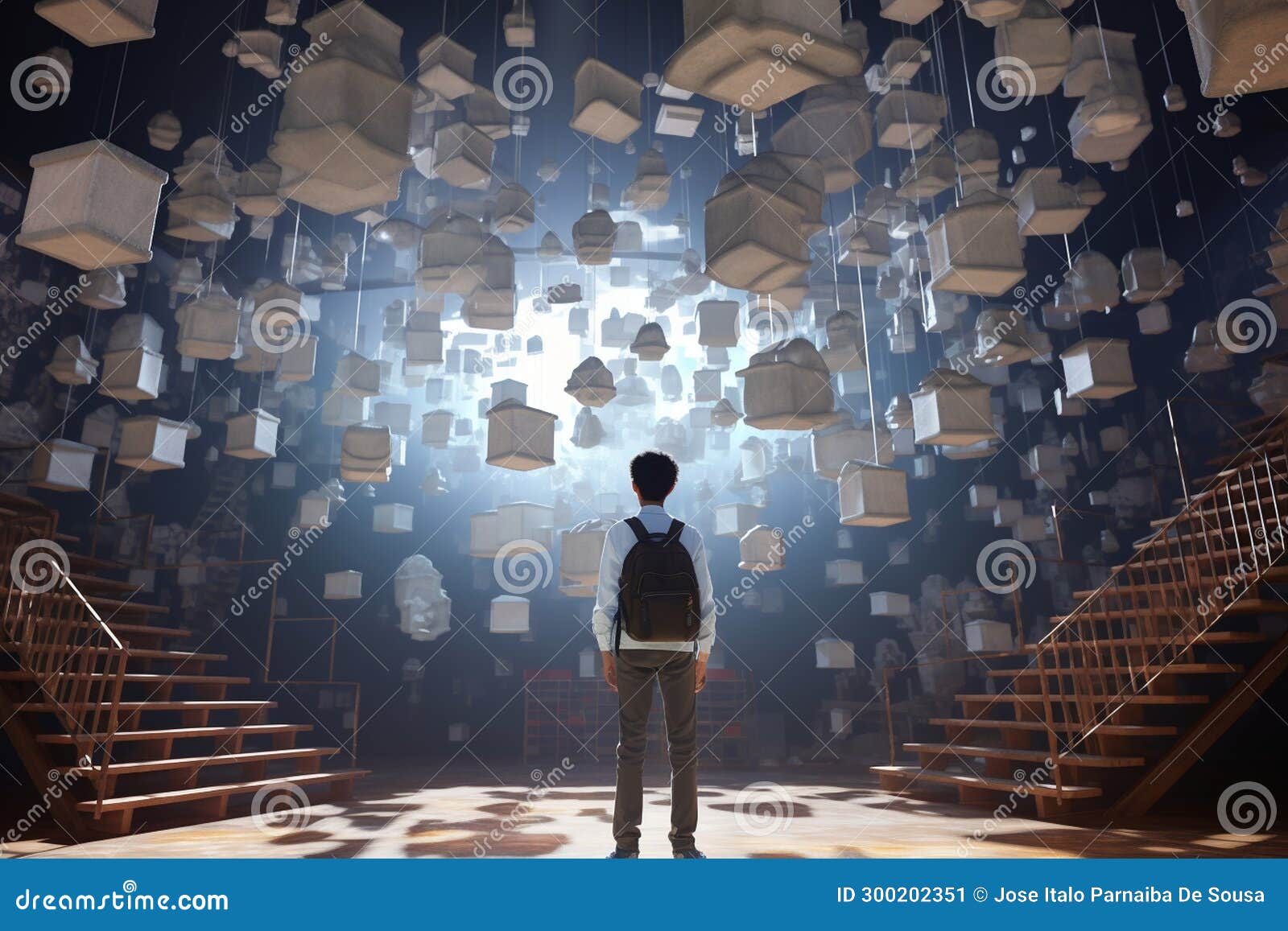 Step into a Surreal Classroom Where Students Stock Illustration ...