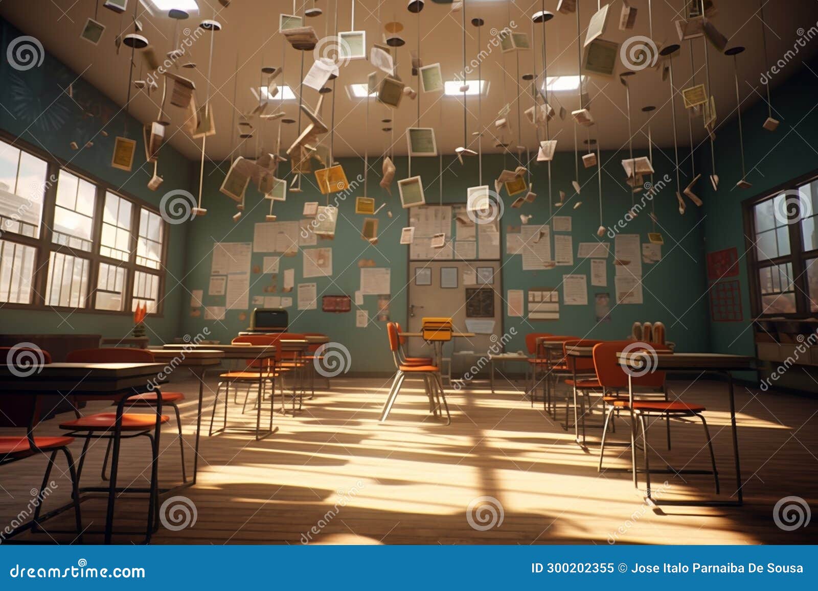 Step into a Surreal Classroom Where Students Stock Illustration ...