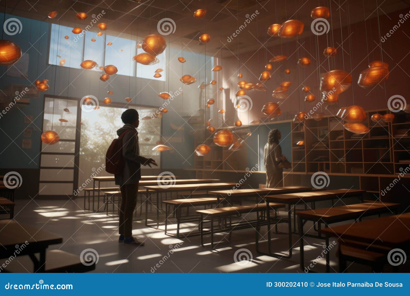 Step into a Surreal Classroom Where Students Stock Illustration ...