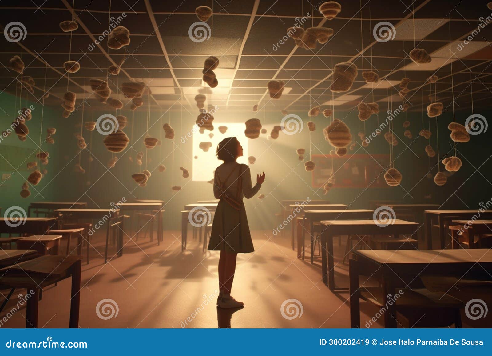 Step into a Surreal Classroom Where Students Stock Illustration ...