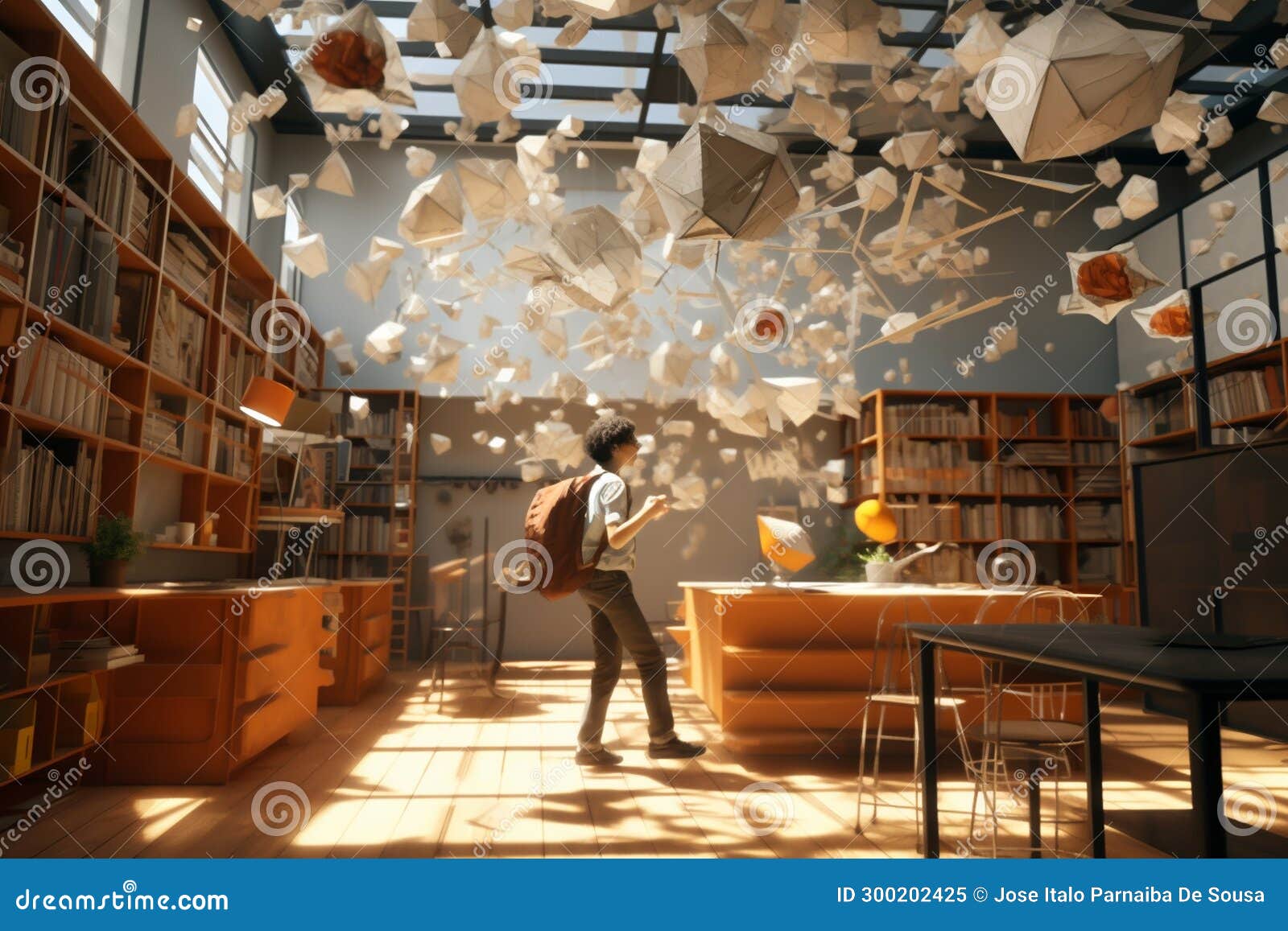 Step into a Surreal Classroom Where Students Stock Illustration ...