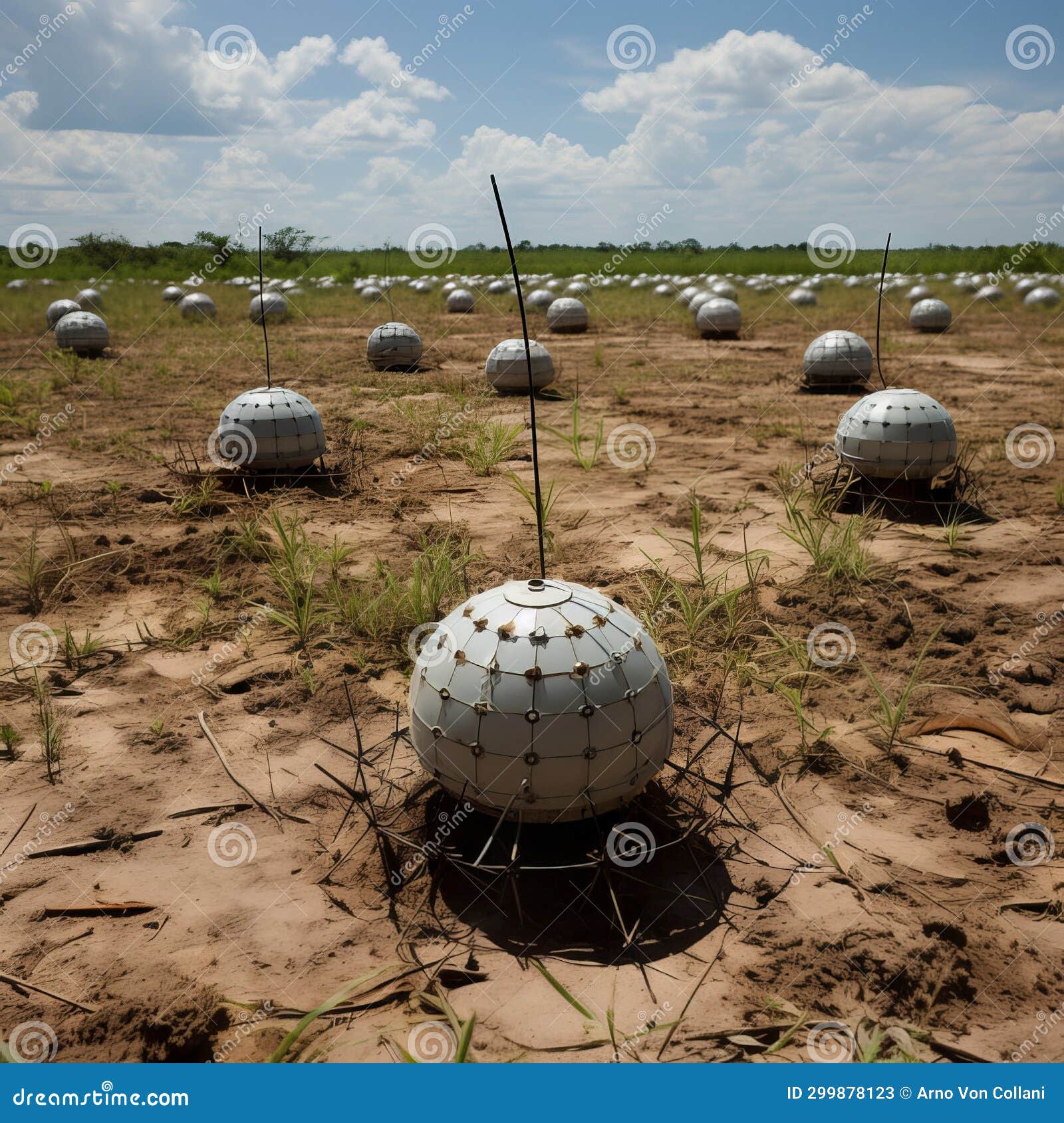 Surreal Spherical Landscape: Thousand Mechanical Spheres Adorn Vast ...