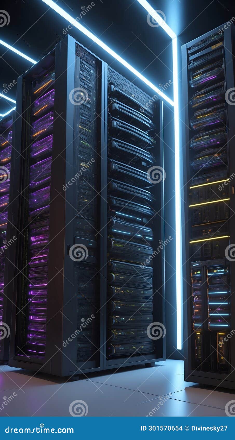 Tech Ecosystem: Servers, Storage, and Networks in Concerto. AI Generate Stock Illustration ...