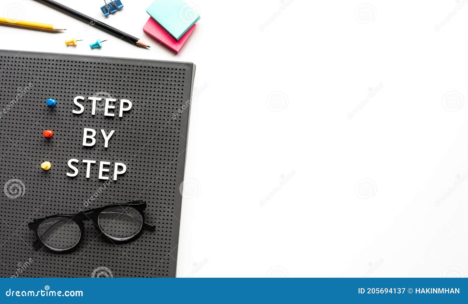 Step by Step Text on Work Table.business Development and Goal To ...