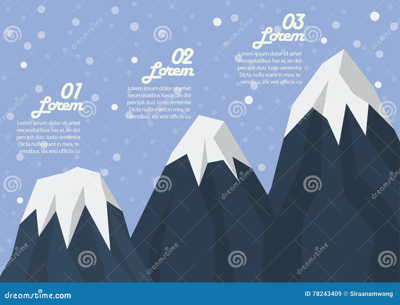 Step of Three Mountain Peak Infographic Stock Vector - Illustration of ...
