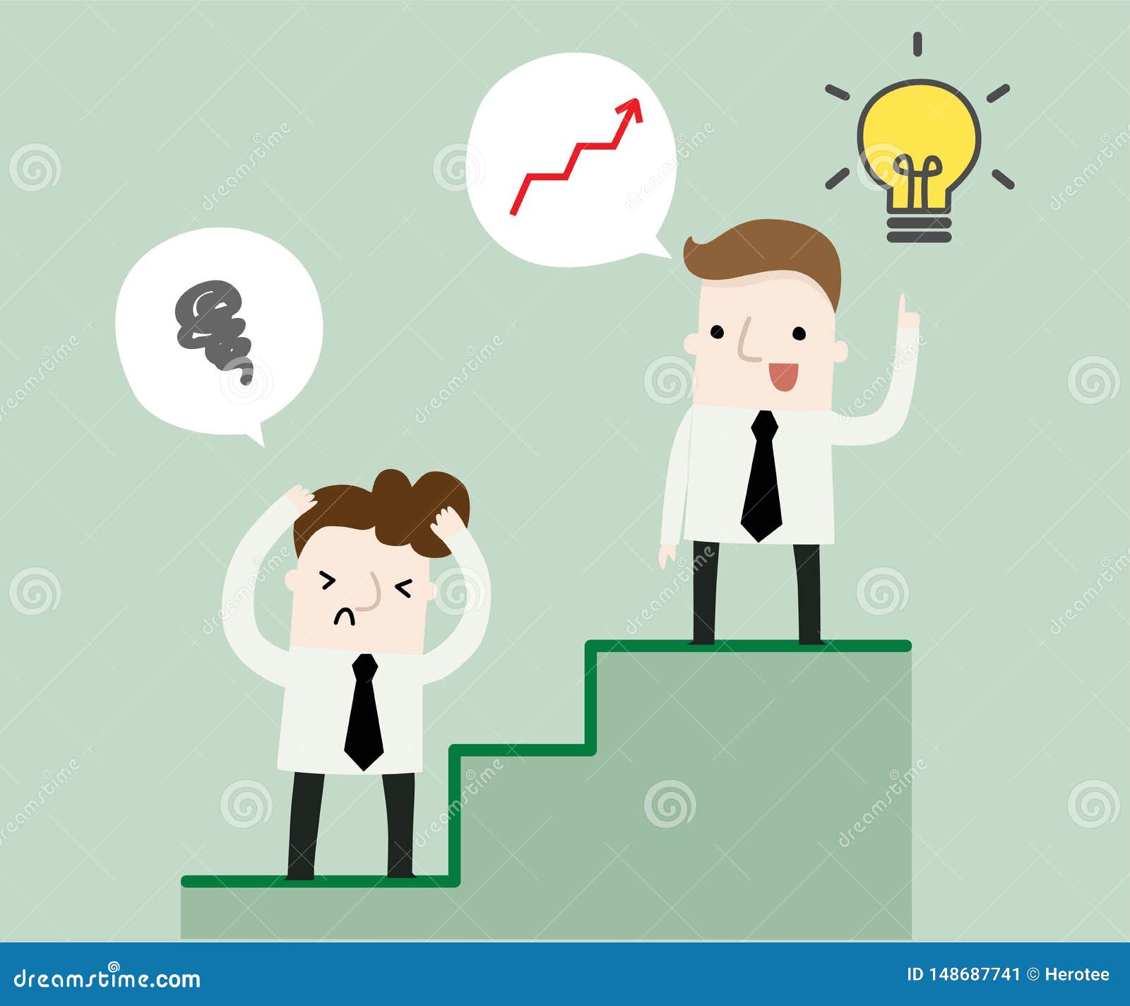 Step To Success Business Cartoon Concept Stock Vector - Illustration of ...