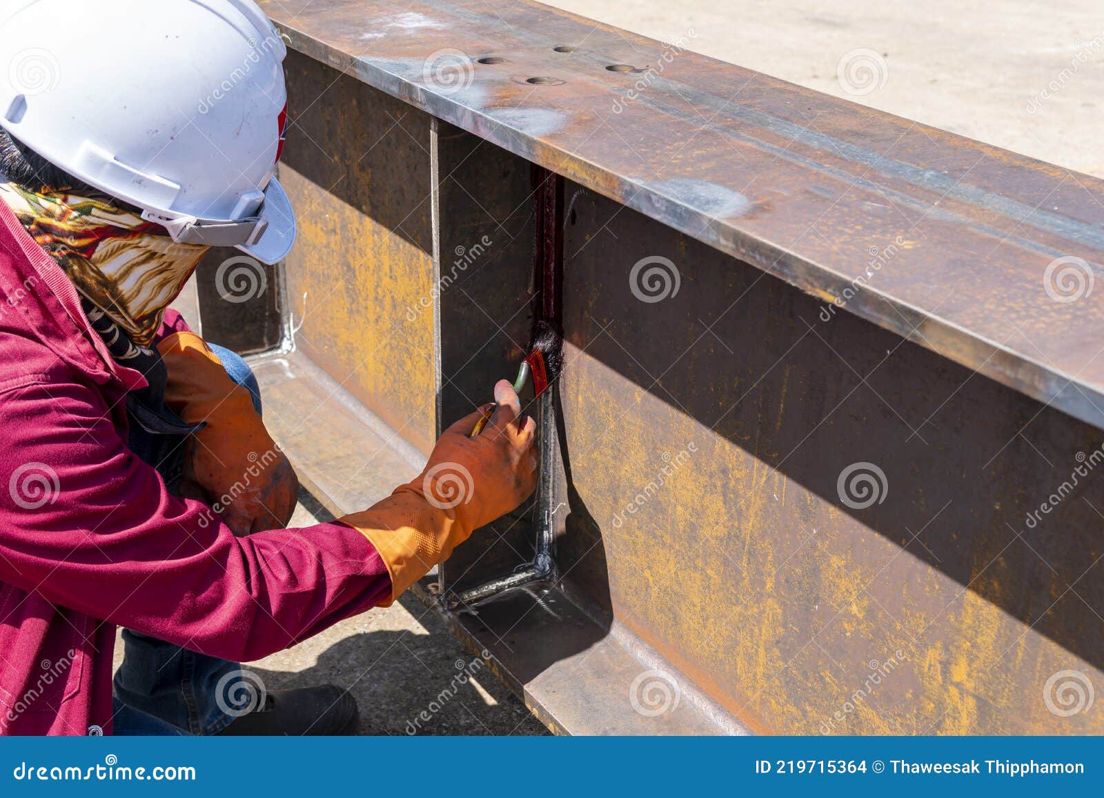 Step To Use Brush Apply Liquid Penetrant into the Welded for Non ...