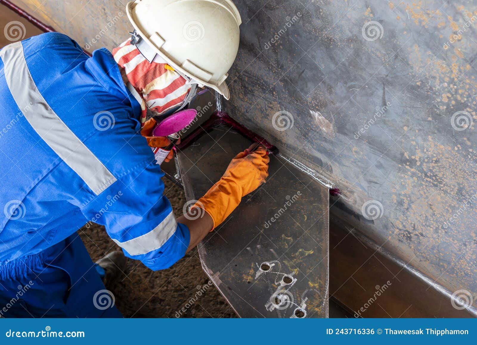 Step To Use Brush Apply Liquid Penetrant into the Welded for Non ...