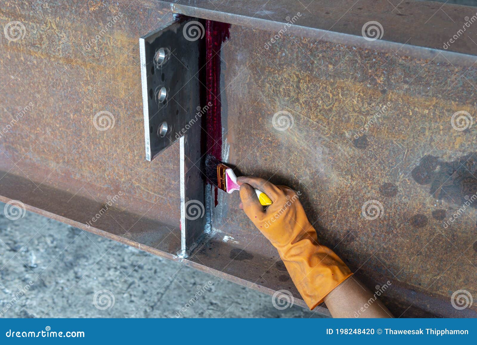 Step To Use Brush Apply Liquid Penetrant into the Welded with Process ...