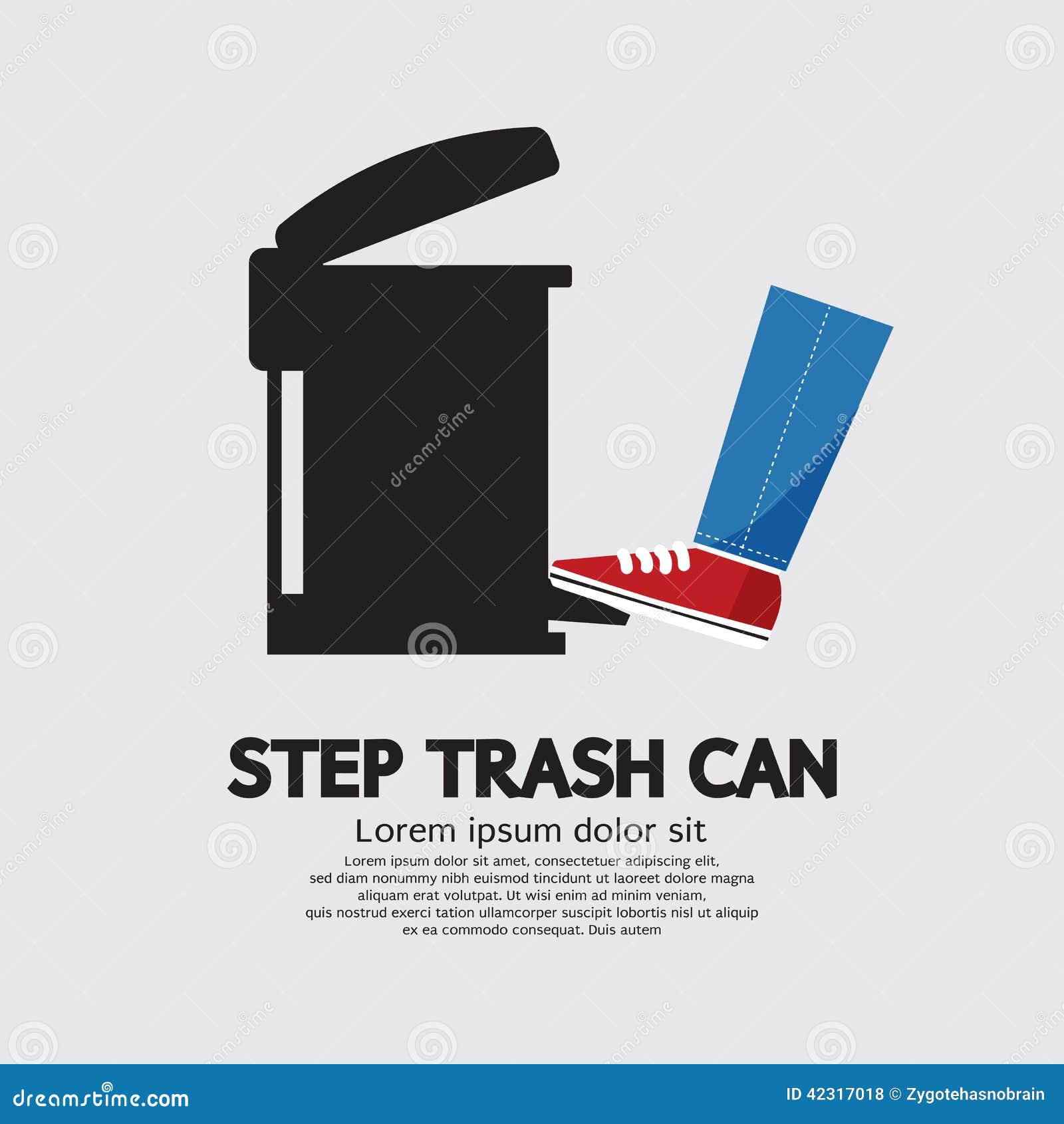 Step Trash Can stock vector. Illustration of recycling - 42317018